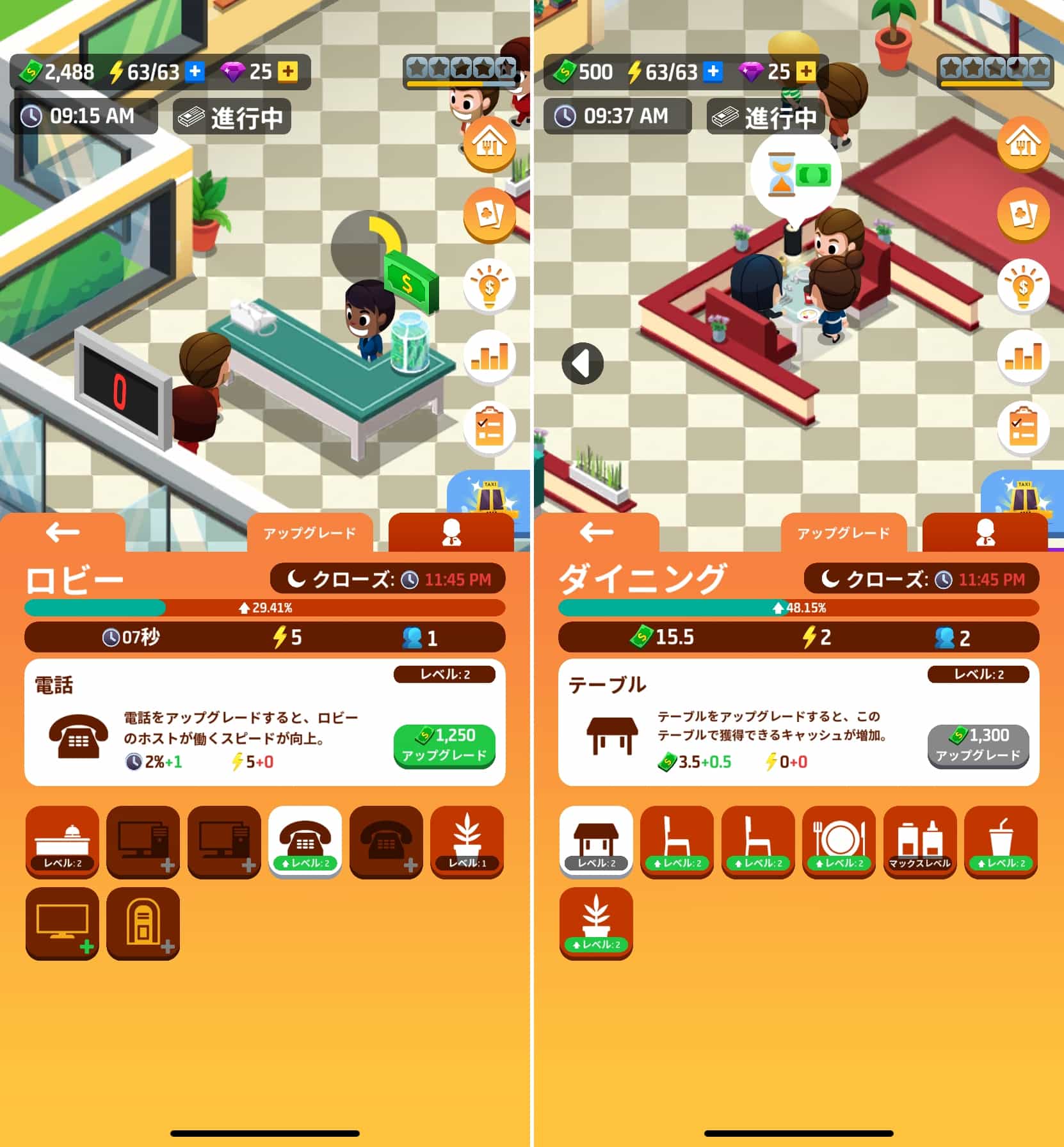 『アイドルレストランタイクーン』レビュー 手軽に遊べる経営シミュレーション - GameFoliage