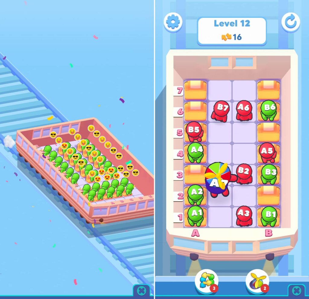 『Seat Jam 3D』レビュー 人々を正しい座席に入れ替えるカジュアルゲーム - GameFoliage