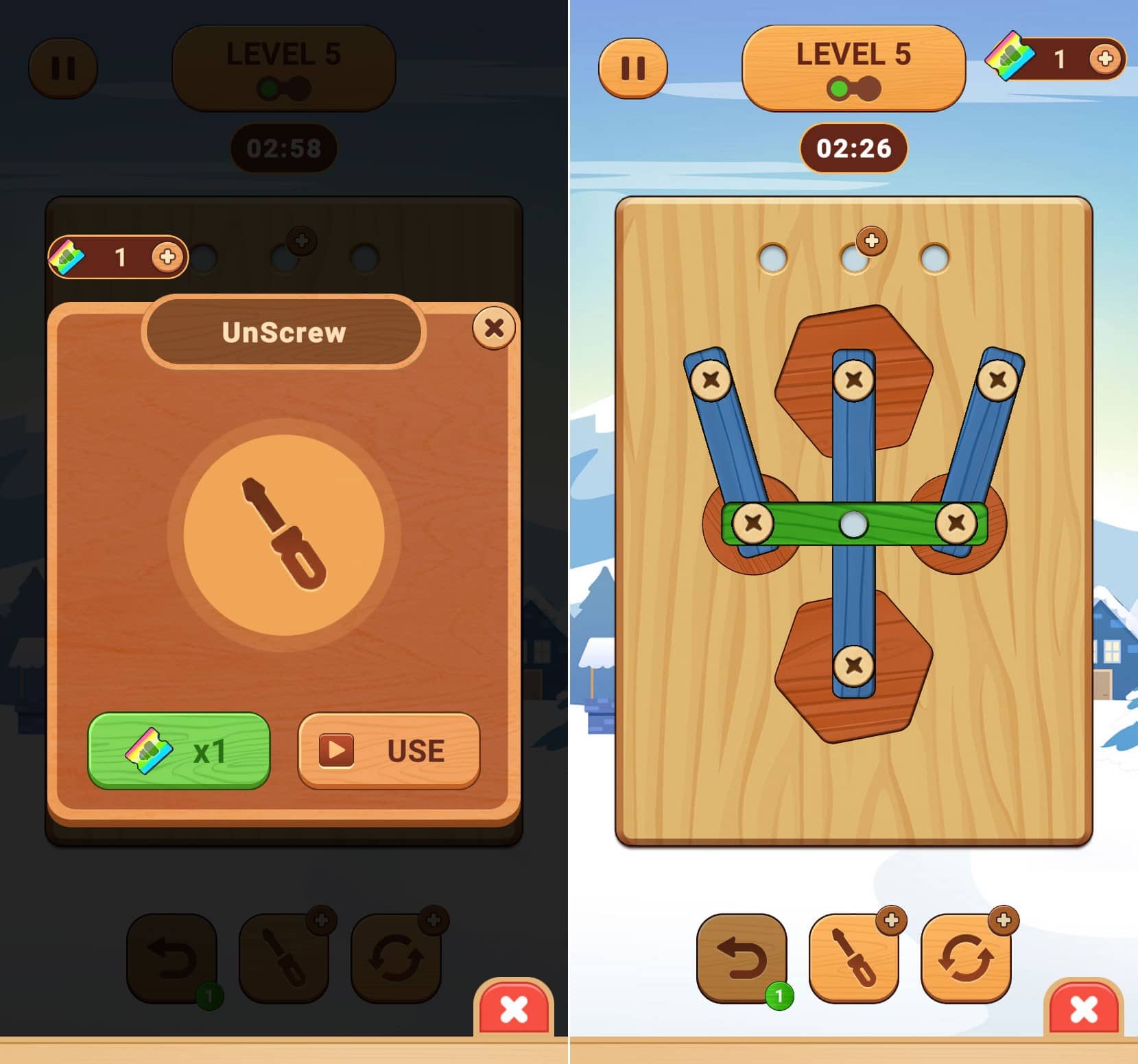 『ネジパズル: Wood Nuts & Bolts Screw』レビュー 頭を悩ませるのが楽しいパズル - GameFoliage